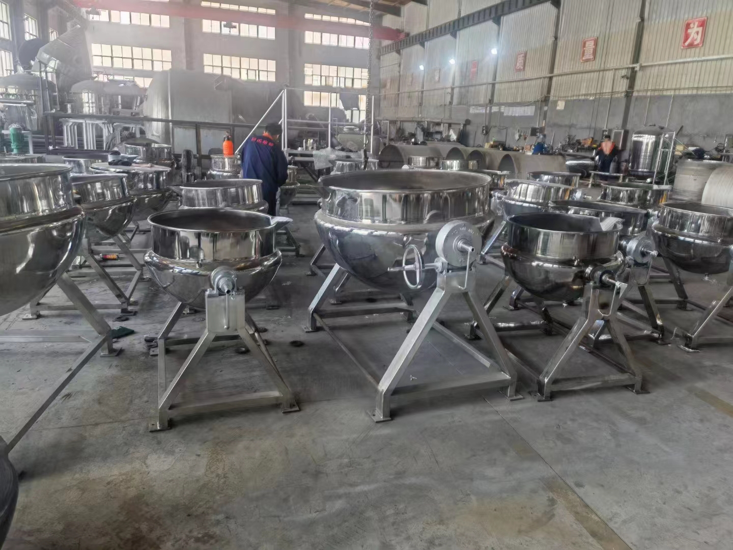 浙江国禹机械有限公司 整套夹层锅、自动炒锅走一整车 - 浙江国禹轻工机械有限公司